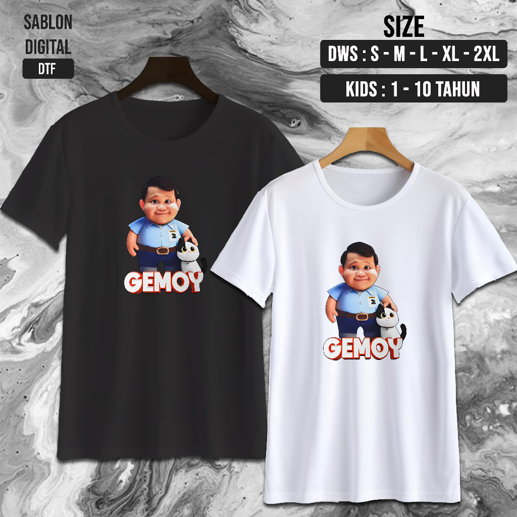 Jual NW0110 Kaos ANIME PRABOWO DAN KUCING GEMOY / Kaos PRABOWO GEMOY ...