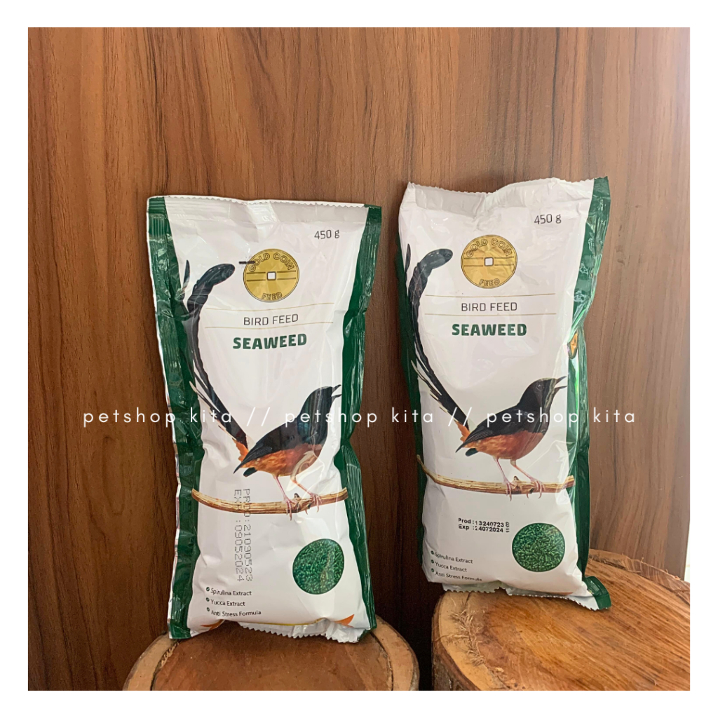 Jual GOLD COIN SEAWEED 450 GRAM/GOLDCOIN HIJAU RUMPUT LAUT PAKAN BURUNG ...