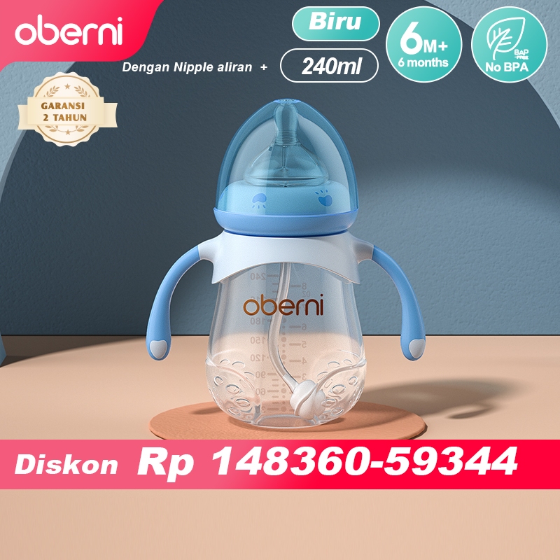 Jual Oberni Botol Susu 240ml Bayi Baru Lahir Botol Plastik Leher Lebar PP Botol Susu | Shopee ...