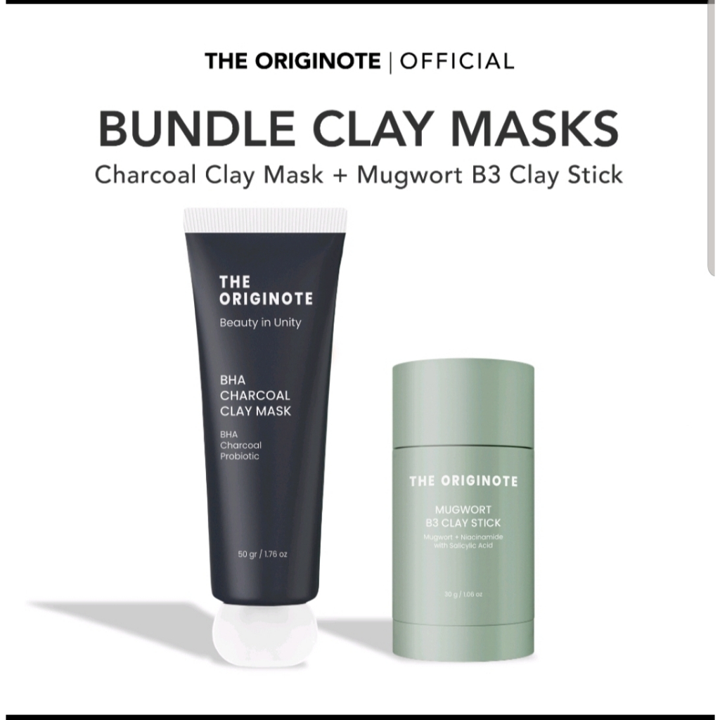 Jual The Originote Bundle Charcoal Clay Mask + Mugwort B3 Clay Stick ...