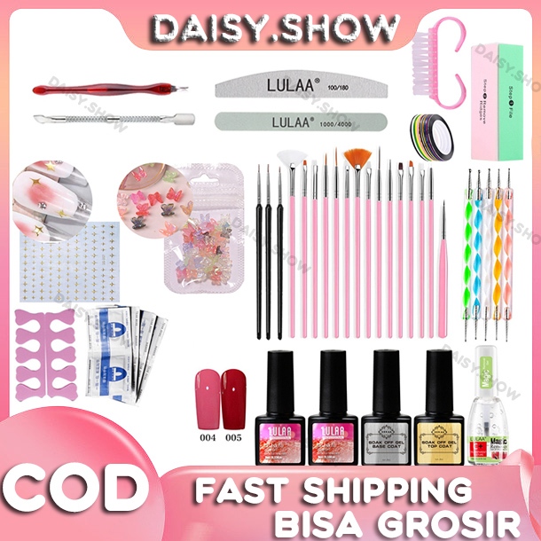 Jual Kutek Gel Kuku 2 Warna Cat Kuku Gel, Atasan dan Tidak Mengilap dengan Lapisan Dasar Alat ...