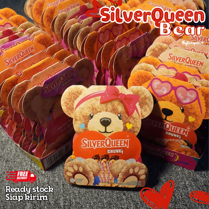 Jual Silverqueen Bear Beruang Chunky Bar Cokelat Valentine Cashew Special Edition 3x30 gr ...