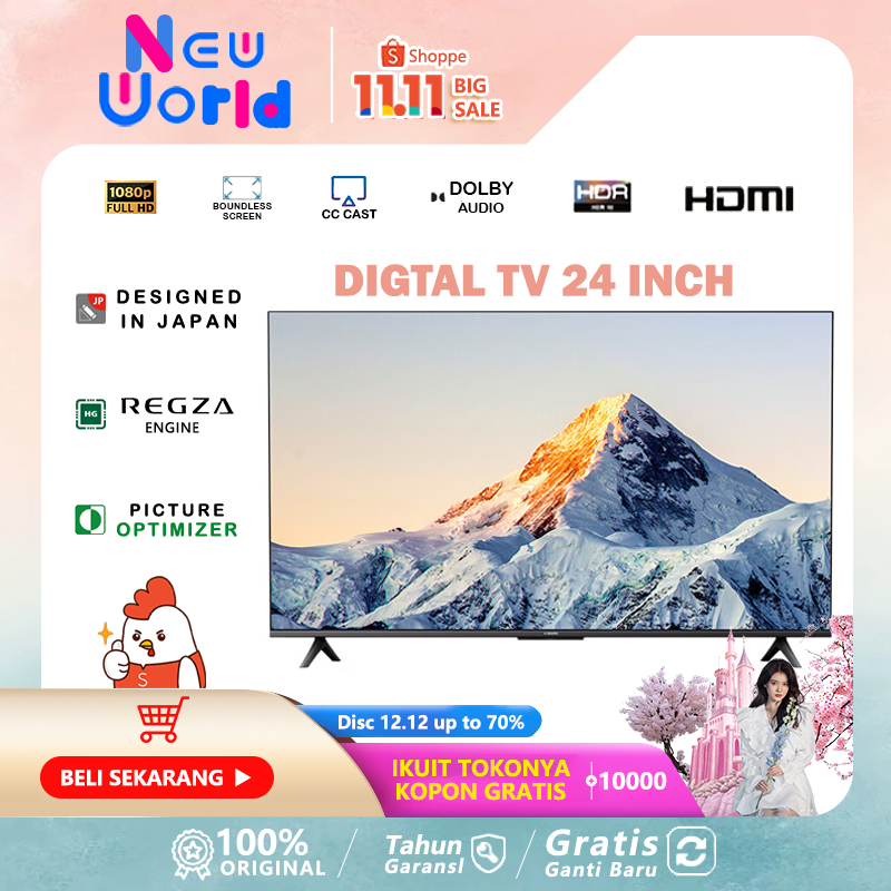 Jual New World TV Digital 24 Inch Full HD 1080P TV LED 24 Inch TV DVB ...