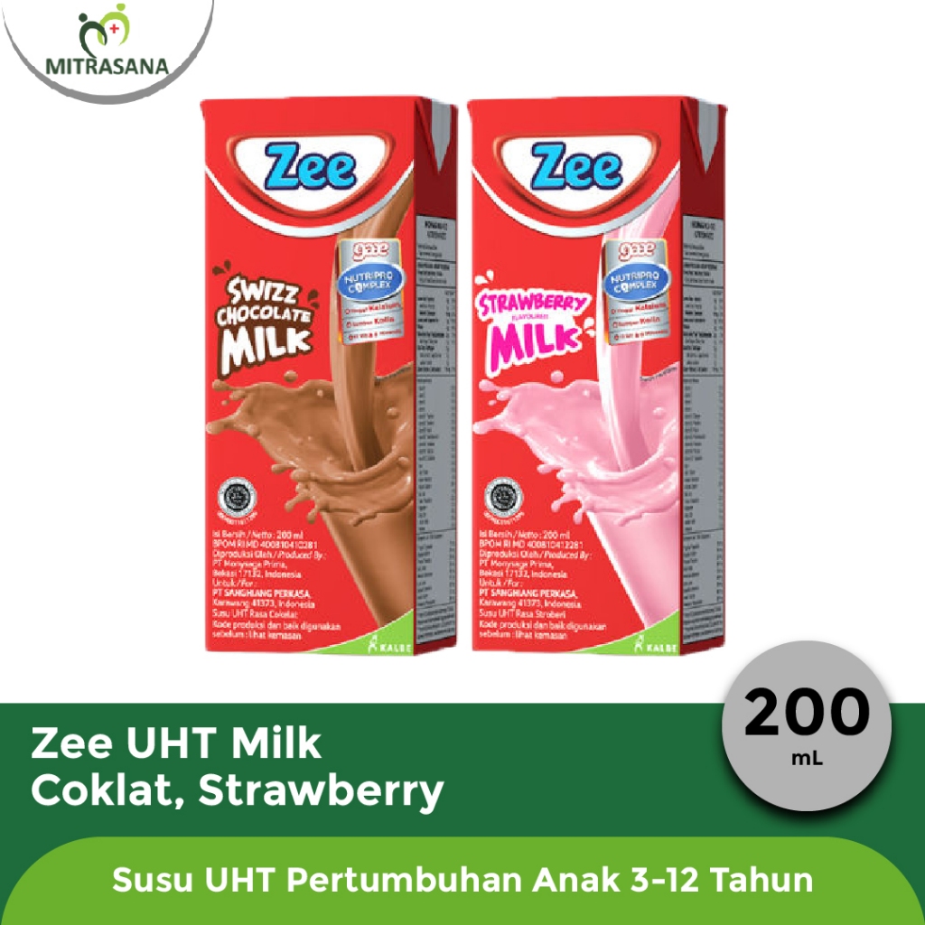 Jual Zee UHT Milk Coklat Strawberry 200ml ~ Susu UHT Pertumbuhan Anak 3 ...