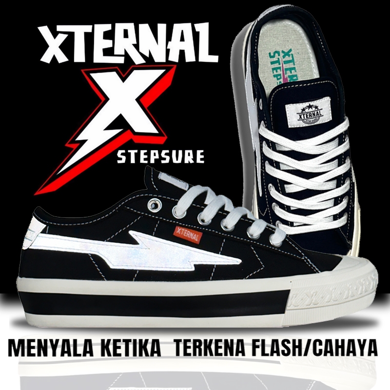 Jual Sepatu Sneakers Pria Wanita xternal petir nyala reflektif series ...