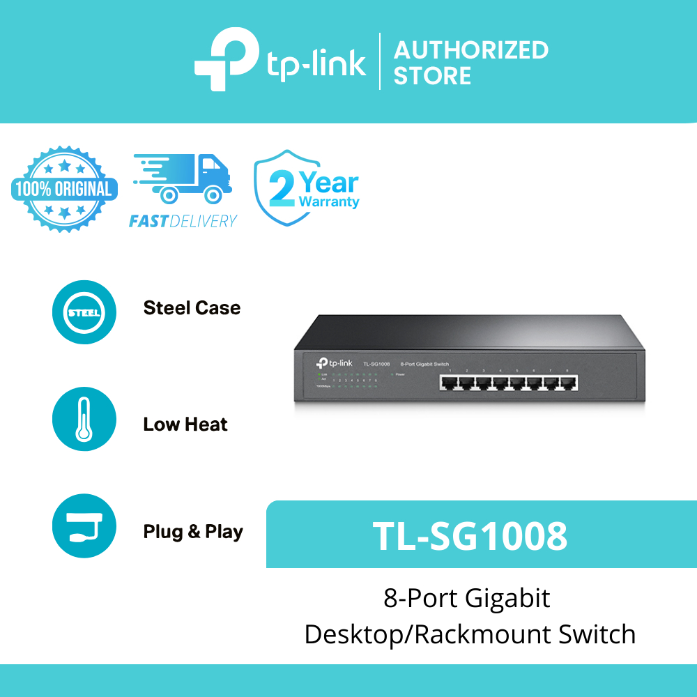 Jual Tp Link TL-SG1008 8-Port Gigabit Desktop/Backmount Switch ...
