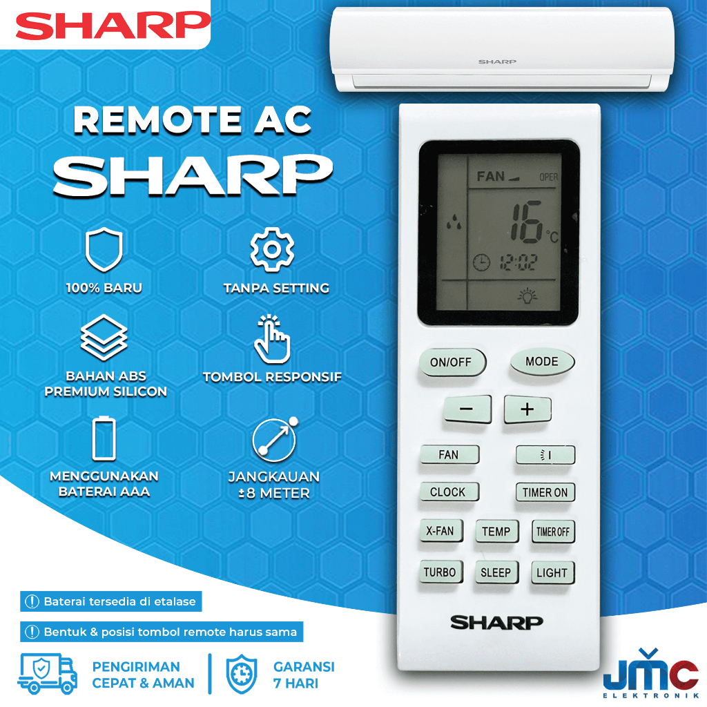 Jual Remot Remote Ac Sharp YB1FA AH-A5UCY A5-A5NCY AH-A5NCY AH-A9NCY AH ...