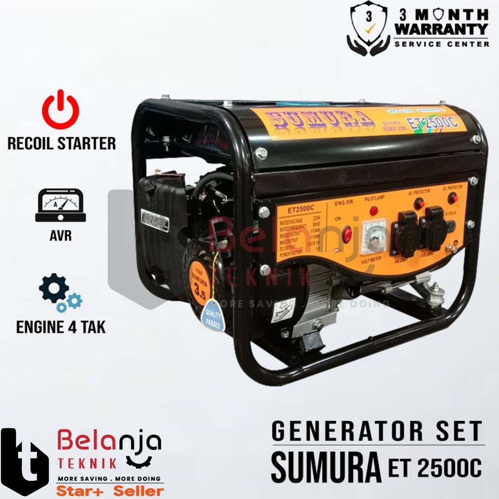 Jual Sumura Genset Bensin ET 2500 C 1100 Watt Generator Set ET2500 C | Shopee Indonesia