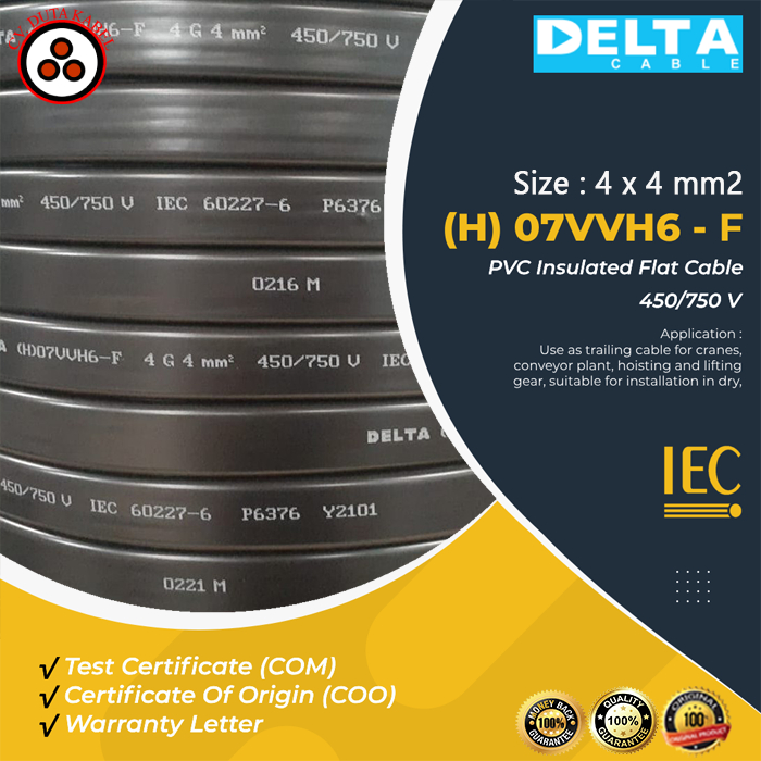 Jual Kabel Flat H07VVH6-F 4x4 mm2 DELTA /4x4mm2/4x4 mm2/4x4mm2 | Shopee ...