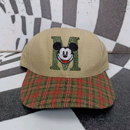 Jual Vintage Mickey Mouse Disneyland Plaid Hat Cap 80s 90s Adjustable ...