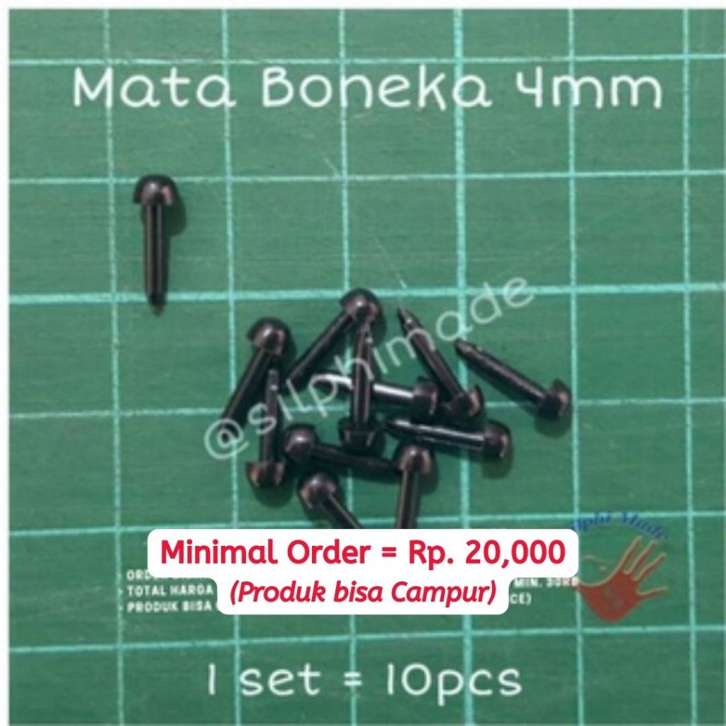 Jual [10pcs] Mata Boneka Tanpa Washer size 4 mm(Mata Amigurumi / Safety ...