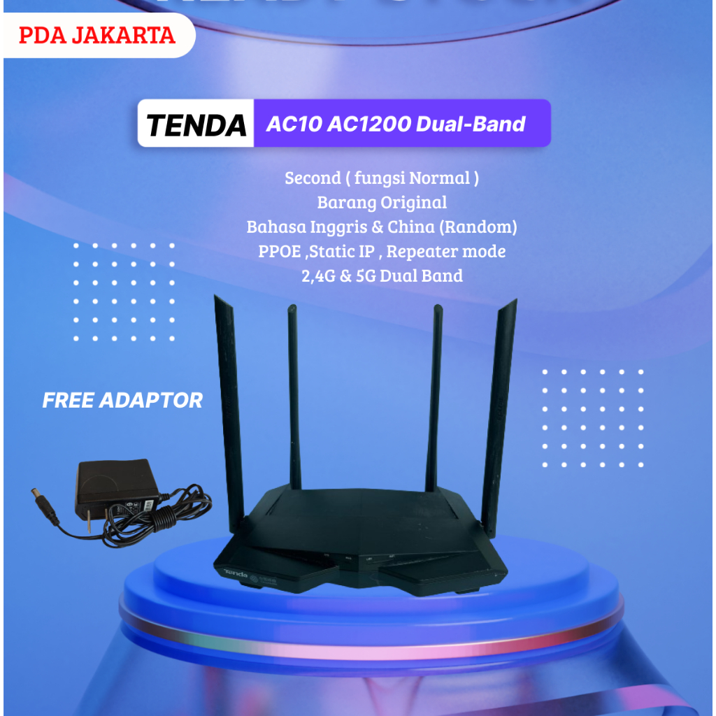 Jual Tenda AC10 AC1200 MU-MIMO Dual-Band Gigabit Wi-fi Router Repeater ...