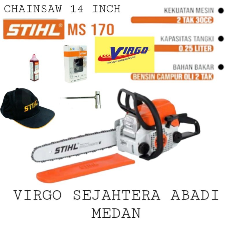 Jual ORI ASLI MS170 CHAIN SAW CHAINSAW SENSO STIHL MS 170 MS-170 MESIN GERGAJI POTONG KAYU 14 ...