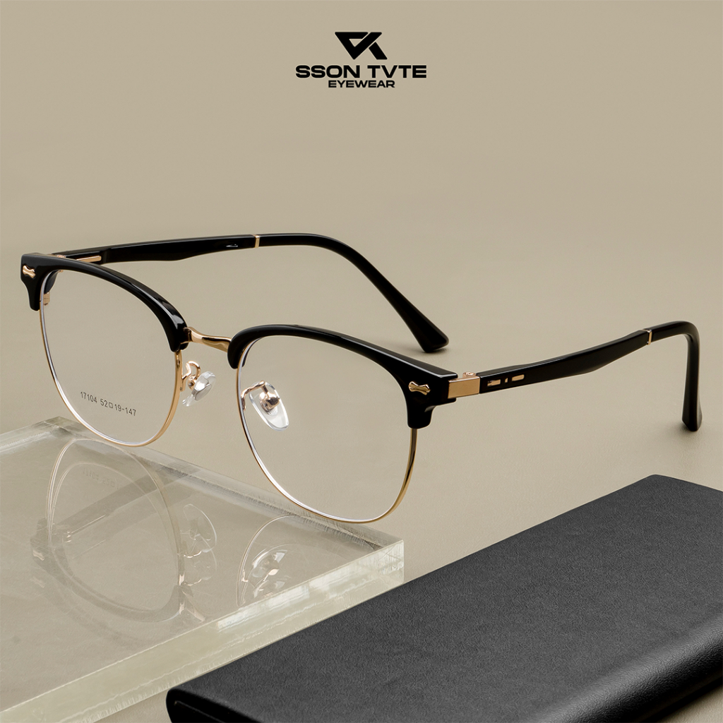 Jual SSON TVTE Frame Kacamata Lensa Minus Pria Wanita Frame Kotak Metal ...