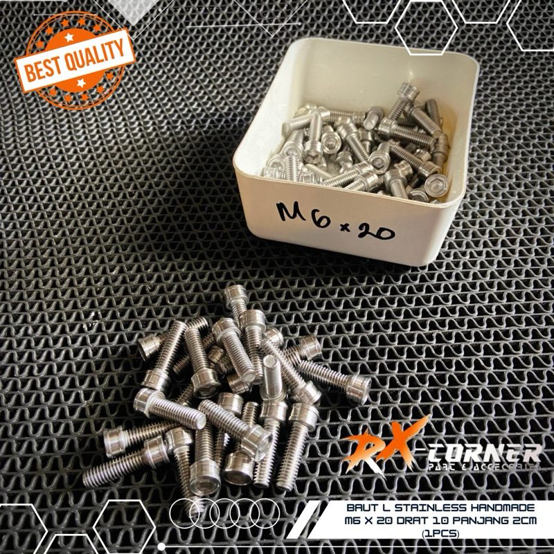 Jual Baut baud L Custome M6x20 Drat 10 Panjang 2cm ( 1pcs ) | Shopee Indonesia