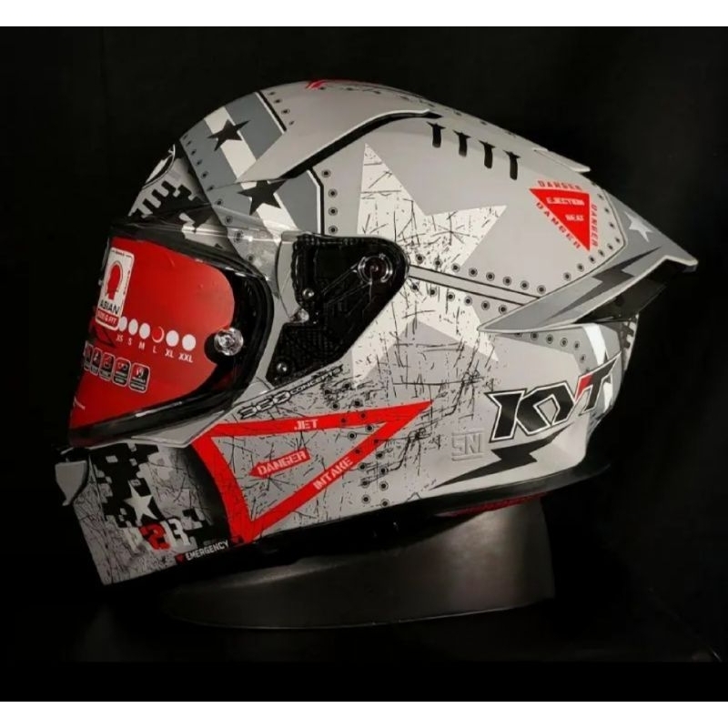 Jual HELM KYT R2R MOTIF ASSAULT MATT SILVER | Shopee Indonesia