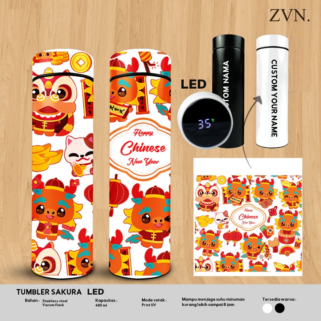 Jual CUSTOM BOTOL MINUM TUMBLER SAKURA EDISI IMLEK CHINESE NEW YEAR ...