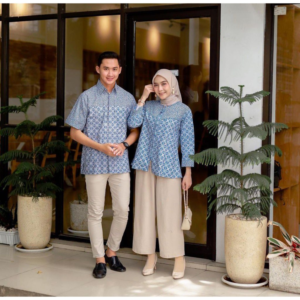 Jual Benang Raja Batik Couple Pria Wanita Cap Lapis Furing Motif Kawung ...