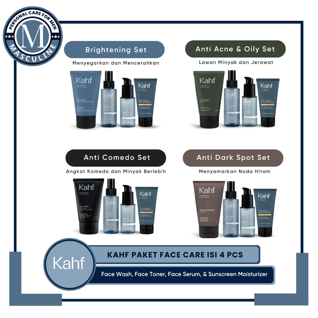 Jual Kahf Paket Face Care Isi 4 pcs - Face Wash, Toner, Serum ...