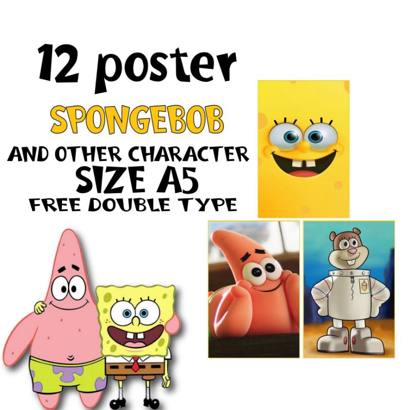 Jual poster Spongebob all friends isi (12) art paper UK 15x21 | Shopee ...