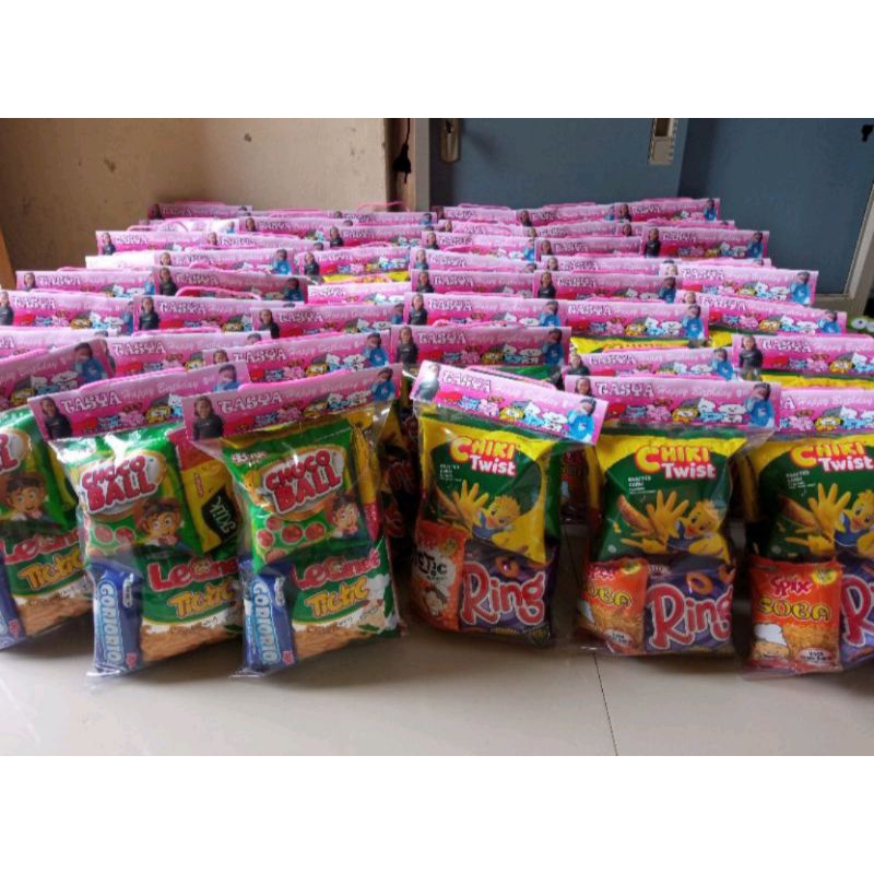 Jual Paket snack ulang tahun ultah anak Kemas Label | Shopee Indonesia