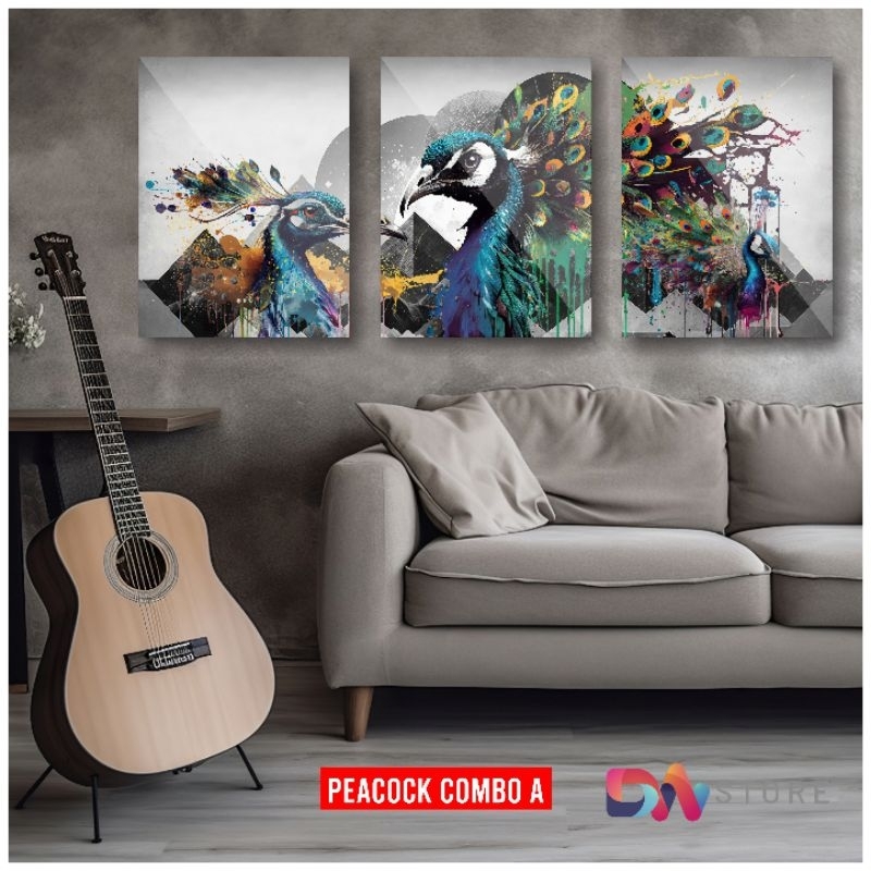 Jual Hiasan Dinding Wall Decor Burung Merak Peacock Combo Set (ukuran ...