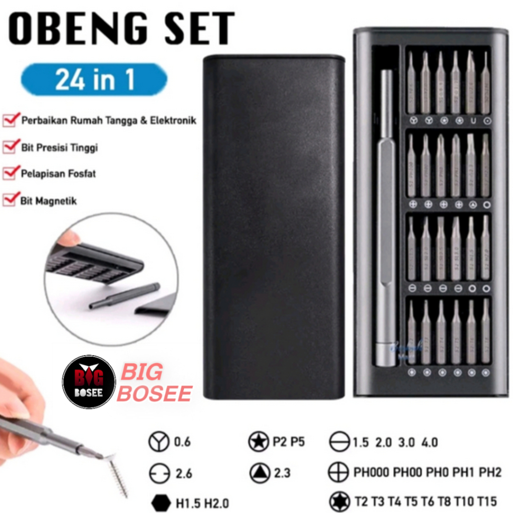 Jual BB7 - Obeng SET 24IN1 Magnet Obeng Set Multifungsi isi 24 ...