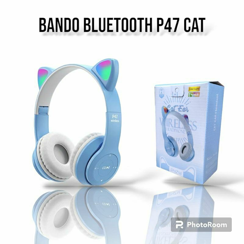 Jual P47 Cat Headset Bando Bluetooth Headphone Led Wireless Warna ...