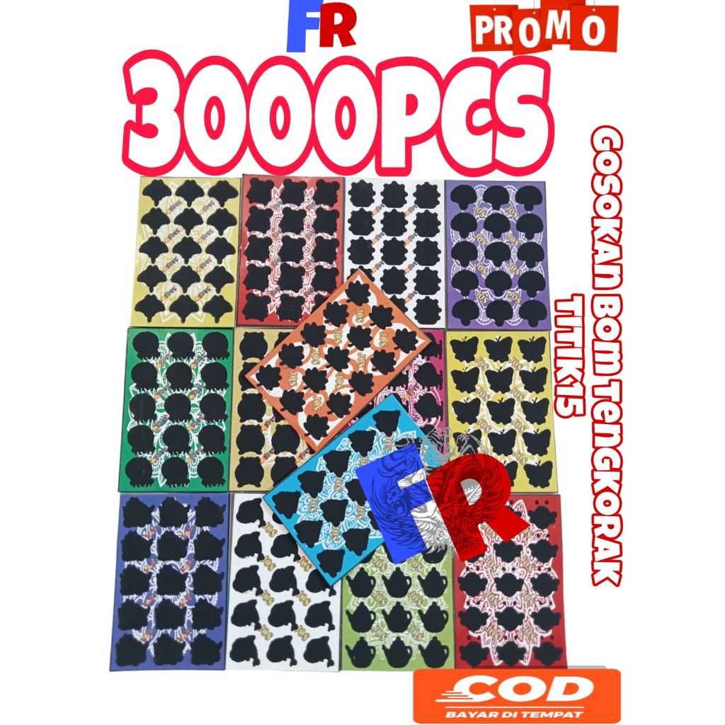 Jual MAINAN GOSOKAN BOM TENGKORAK 15TITIK ISI 3000PCS MOTIF CAMPUR ...
