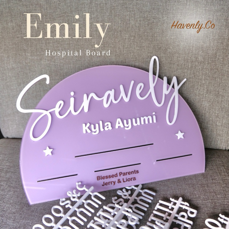 Jual EMILY Hospital Board | Biodata Anak | Hospital Board Custom ...