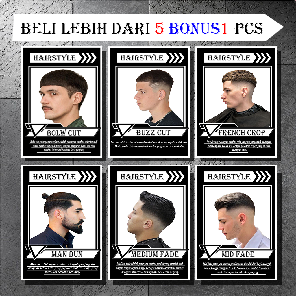 Jual Lapak kate - poster kayu barbershop poster pangkas rambut pria ...