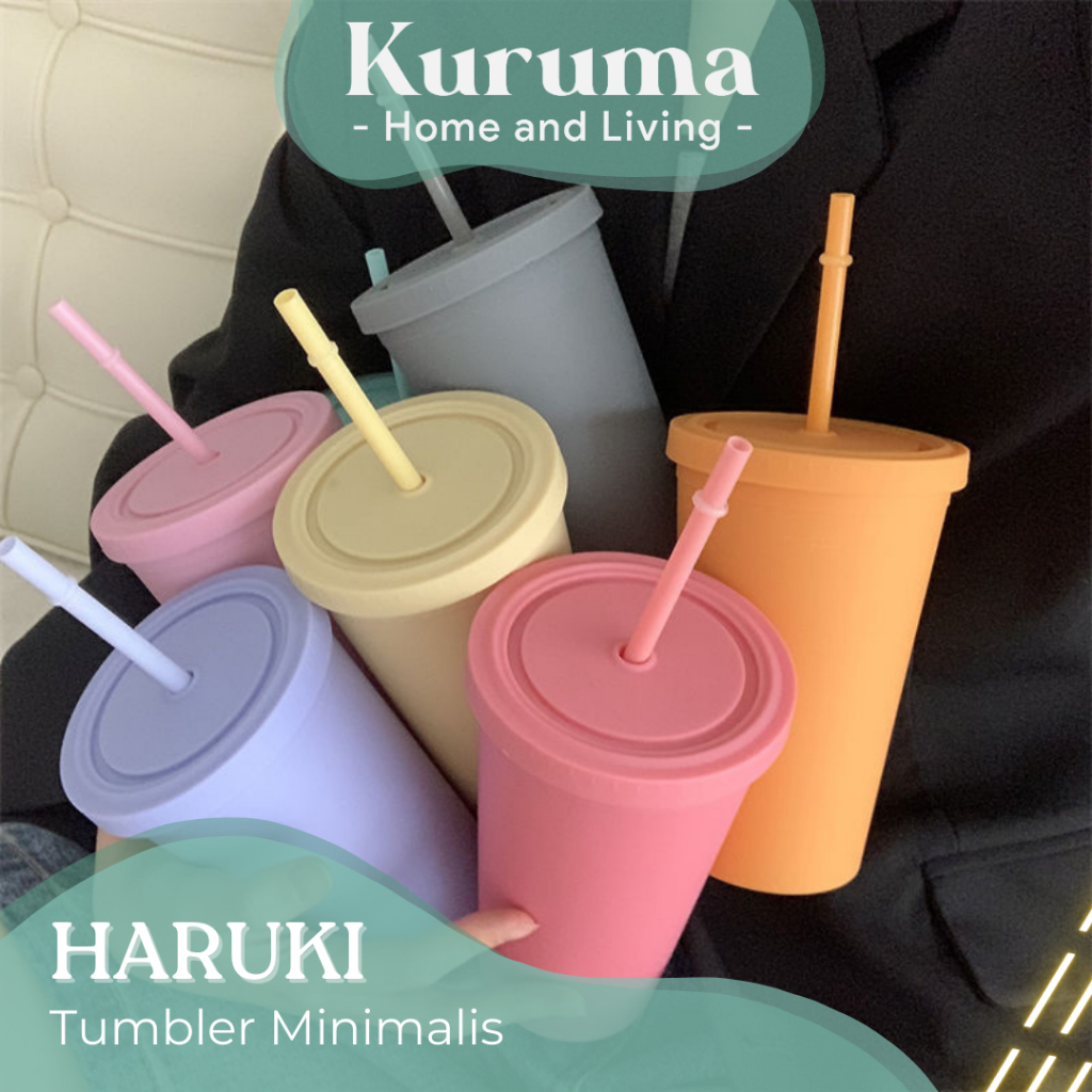 Jual KURUMA HARUKI Bottle Straw Kopi Teh Estetika Bottle Sedotan ...