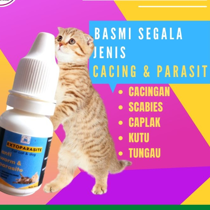 Jual extoparasit obat cacing kutu scabies tungau kucing 10ml | Shopee ...