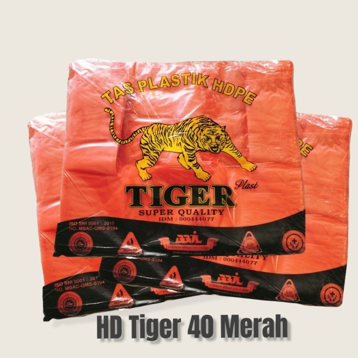 Jual Kantong Plastik Tiger Merah Ukuran 40 ( BESAR TEBAL) | Shopee ...
