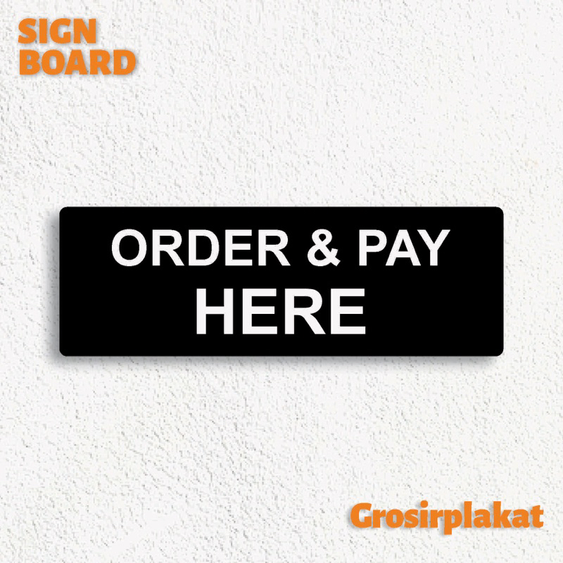 Jual Pesan dan Bayar Disini Sign Board Akrilik Hitam Putih Print UV ...