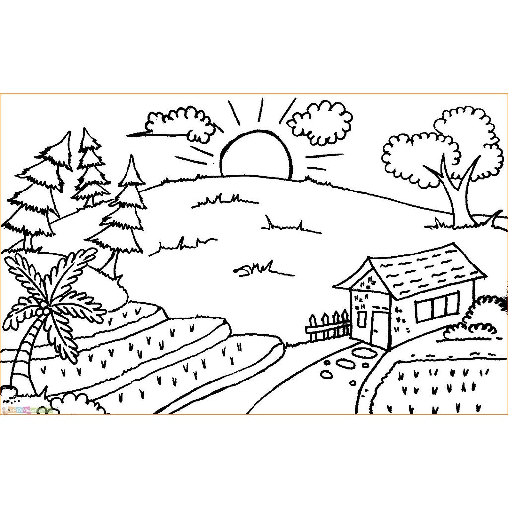 Jual Gambar Sketsa Mewarnai ~ Pemandangan/ Seketsa Lukis / Drawing ...