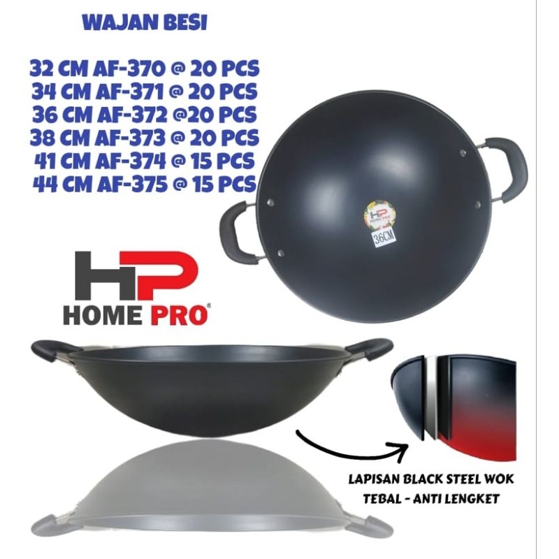 Jual Wajan/Kuali Besi Home Pro Lapisan Black Steel Tebal dan Tidak ...