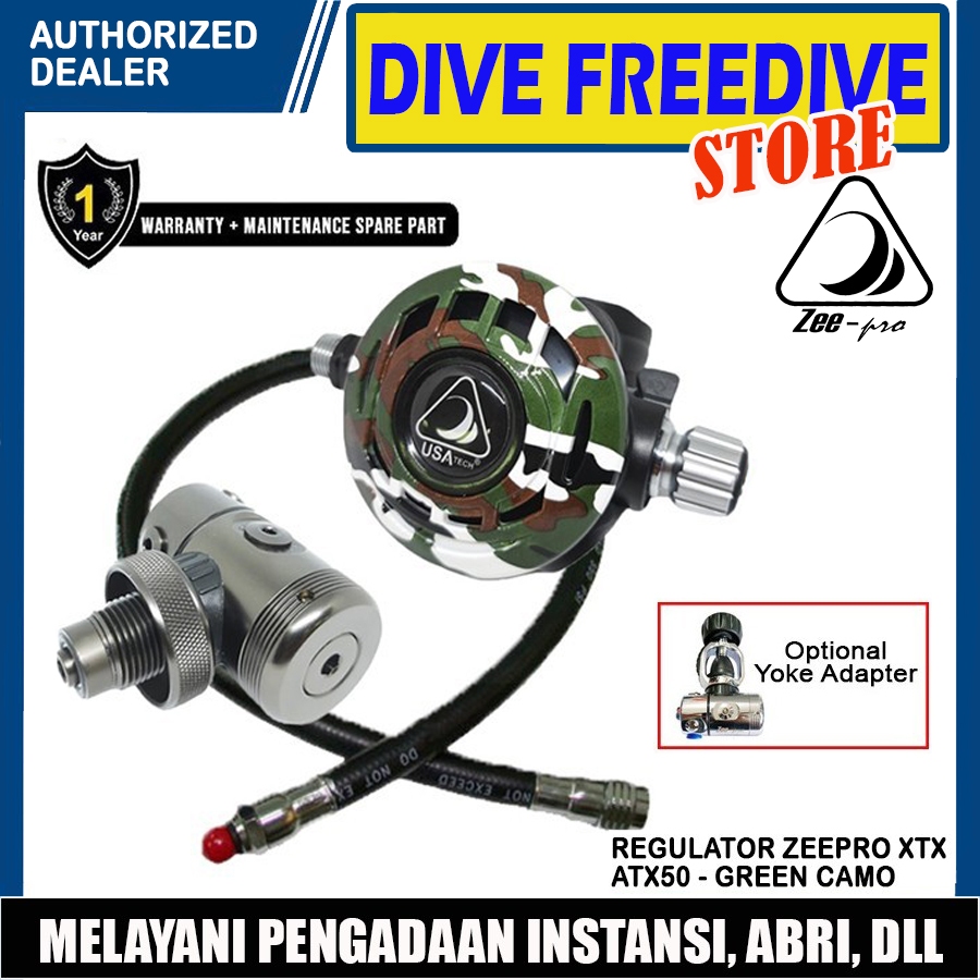 Jual Regulator Set Diving Zeepro XTX ATX50 Diaphragm Green Camo 1st 2nd ...
