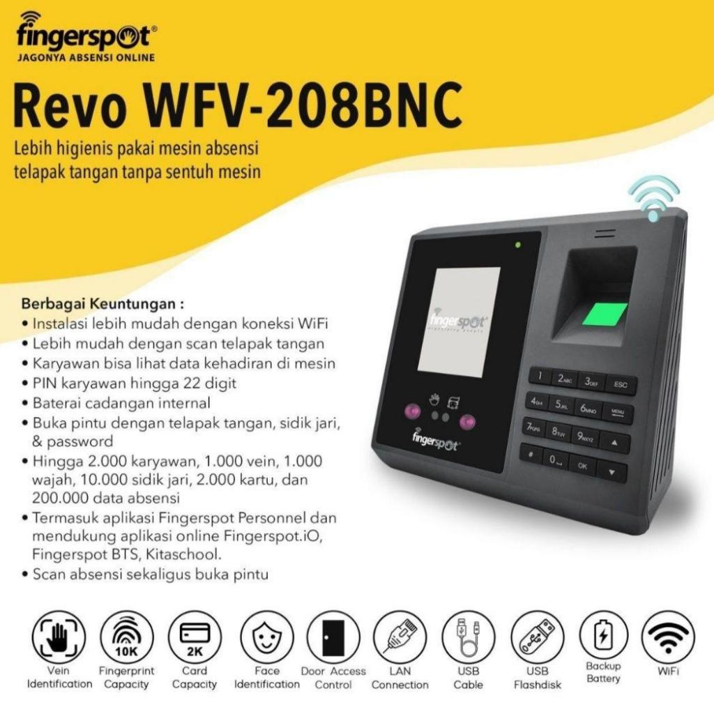 Jual MGSSB - Mesin Absensi Wajah Revo 208BNC online Wifi fingerprint ...