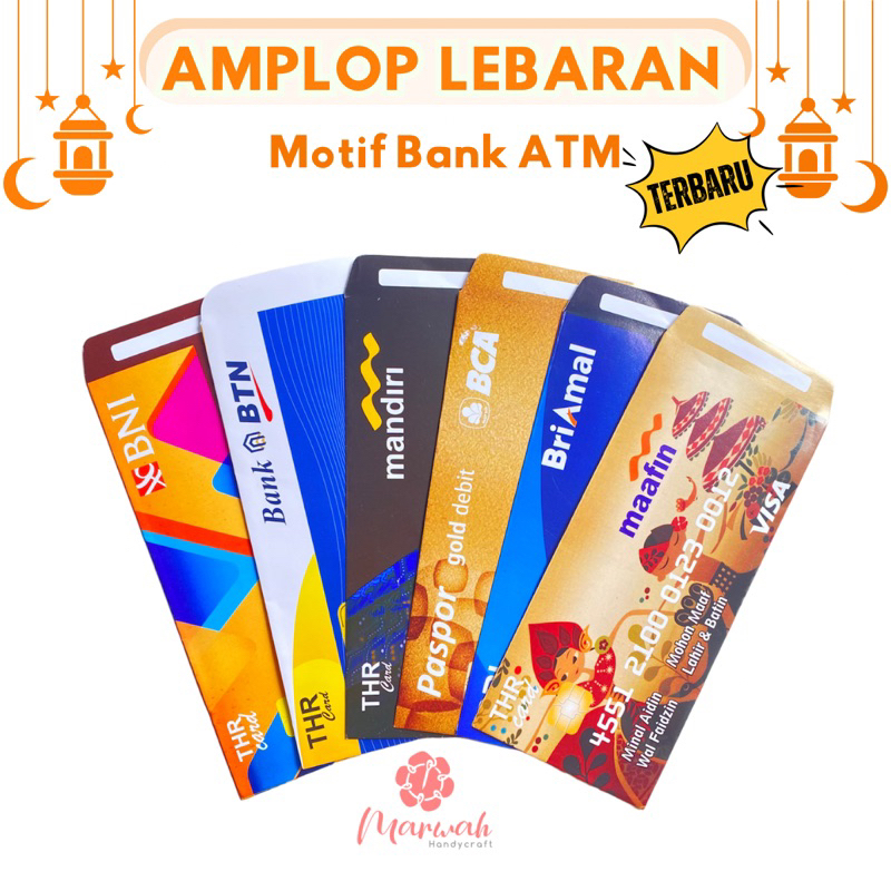 Jual Amplop Lebaran Motif Bank Isi 10 pcs ukuran 7 x 18 cm Uang Tidak ...