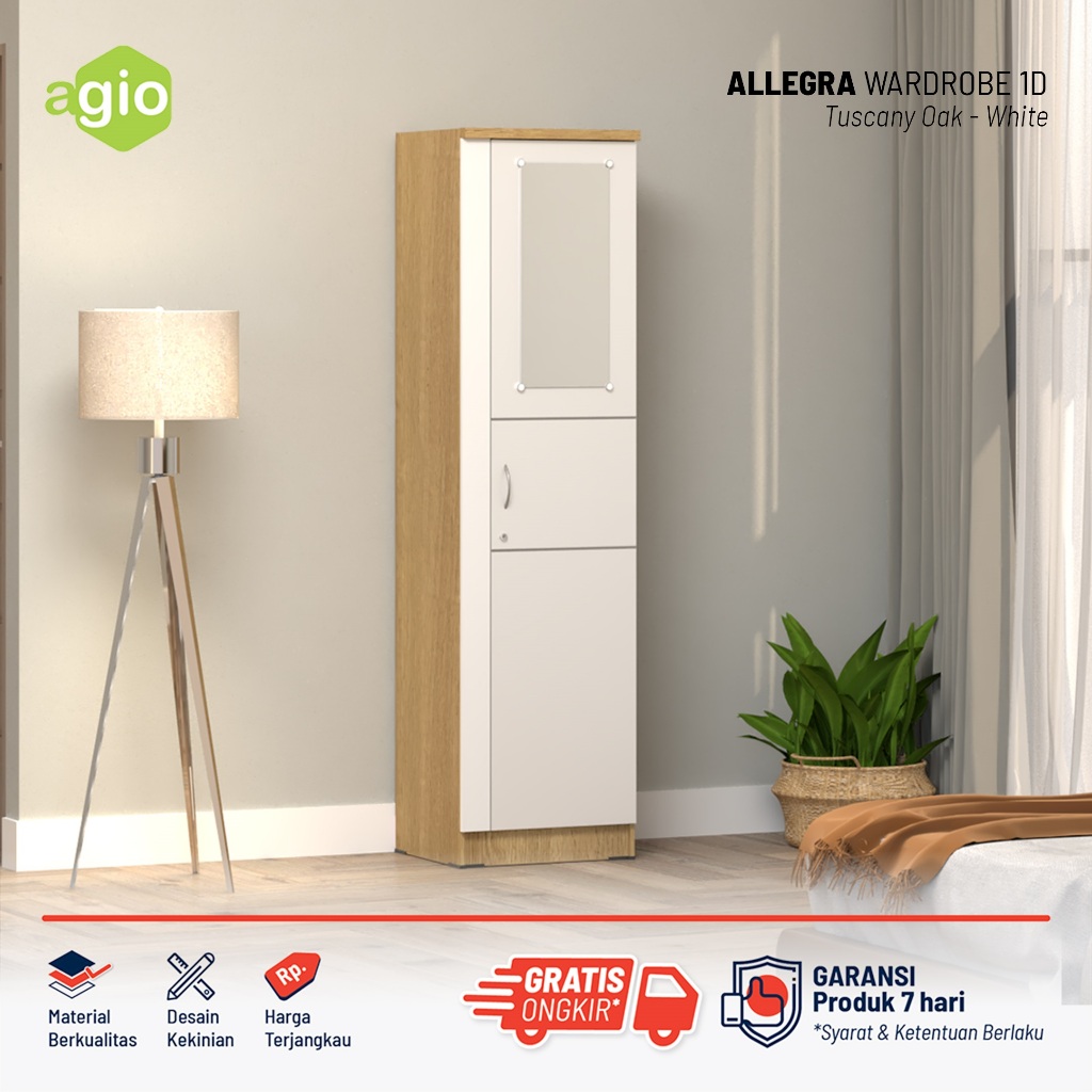 Jual Oggi - Lemari Pakaian 1 Pintu / Lemari Baju Kosan Kamar Kecil ...