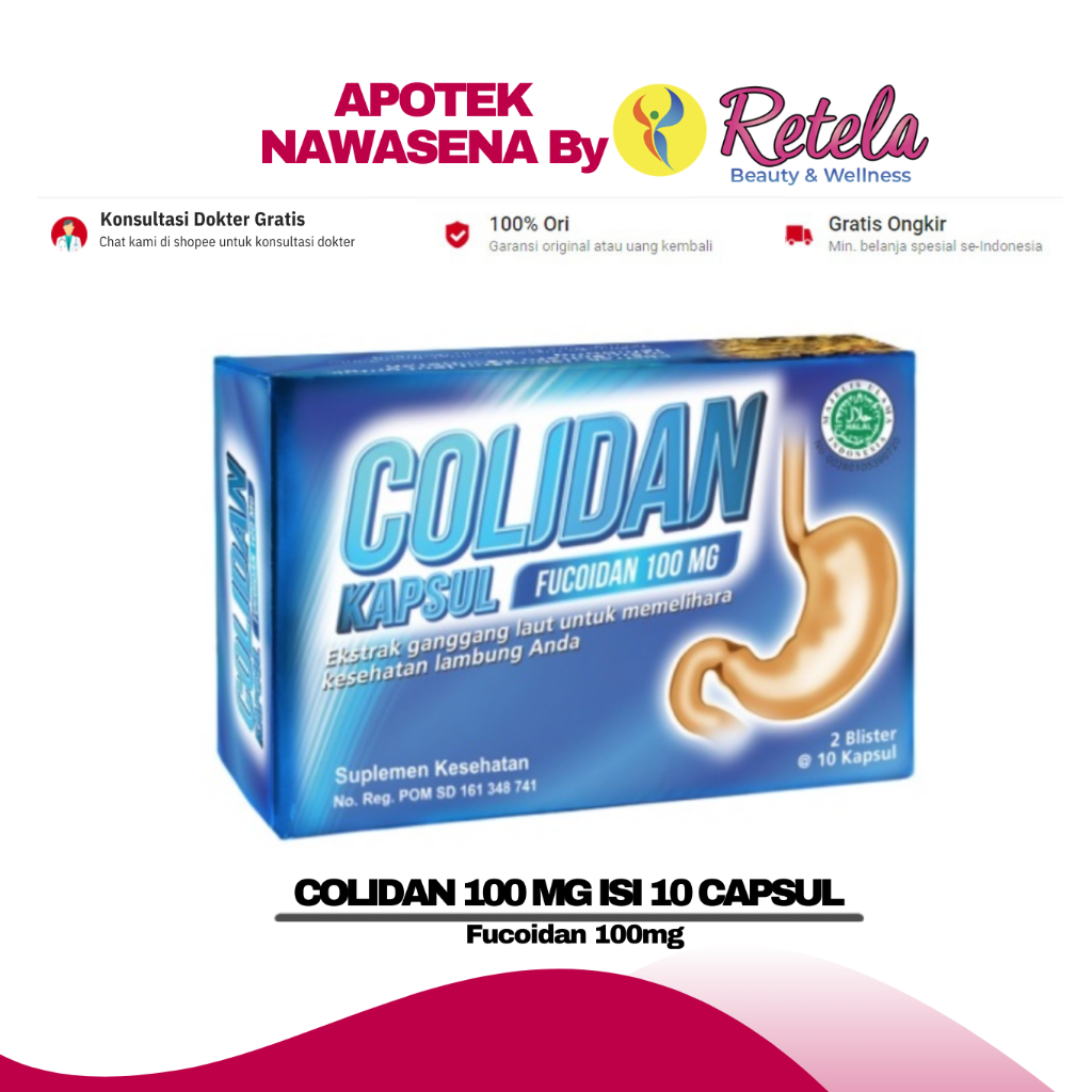 Jual COLIDAN FUCOIDAN 100MG 1 BLISTER 10 CAPSUL / MAAG / ASAM LAMBUNG ...