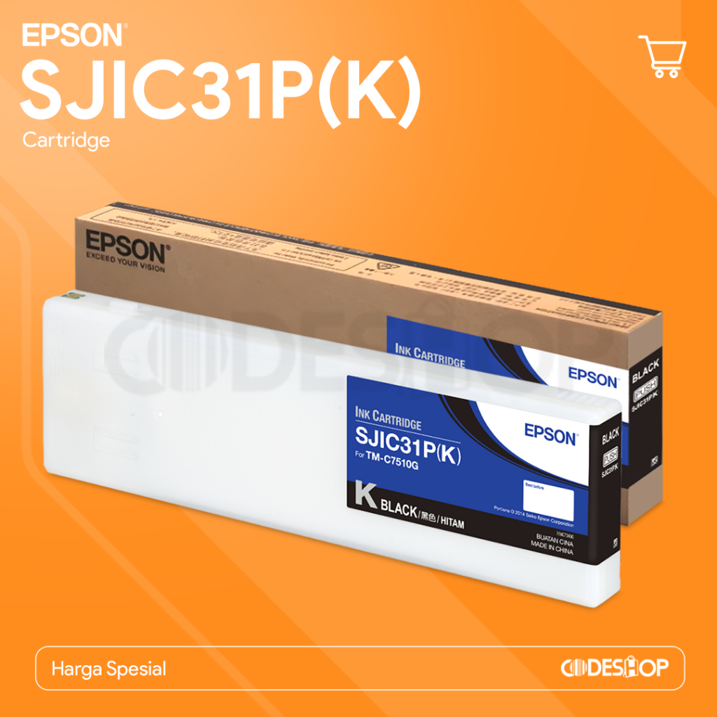 Jual Cartridge Hitam Epson TM-C7510 Tinta Printer SJIC31P(K) TMC7510 ...