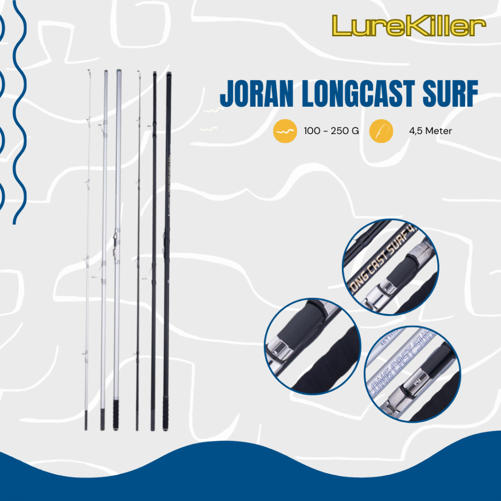 Jual Lurekiller LongCast Surf Joran Pancing pasiran FUJI japan 4.5M CW 100-250G realseat Fuji ...