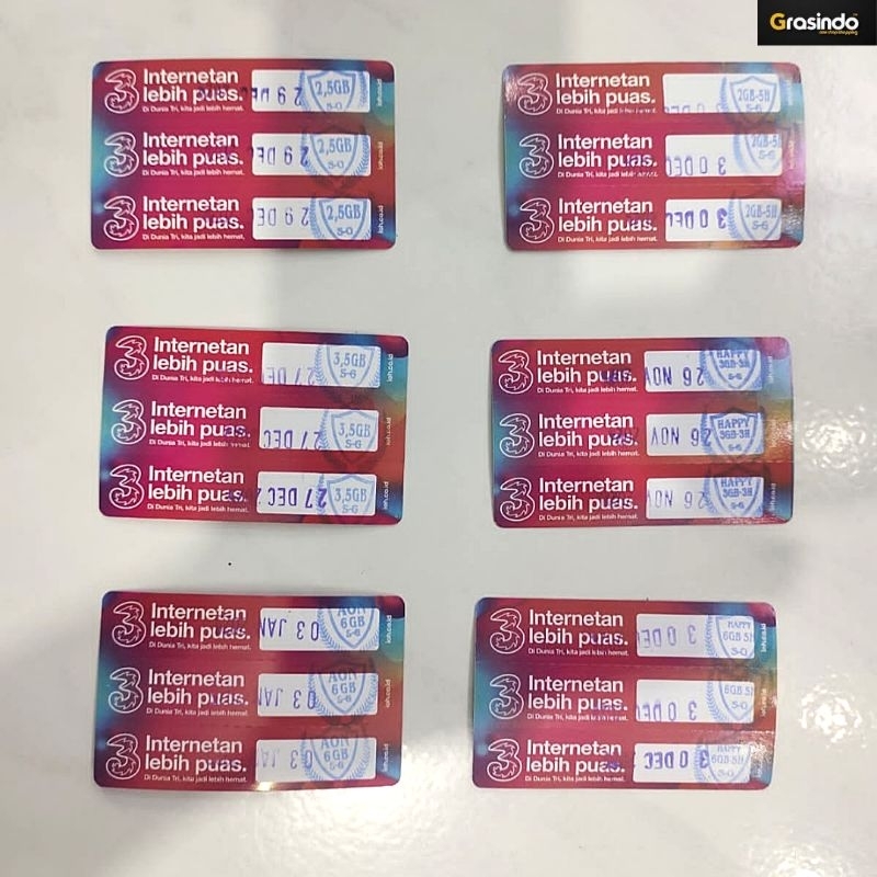 Jual VOUCHER TRI HAPPY 3GB 3HR / 6GB 5HR PAKET DATA THREE AON 2,5GB 3 ...