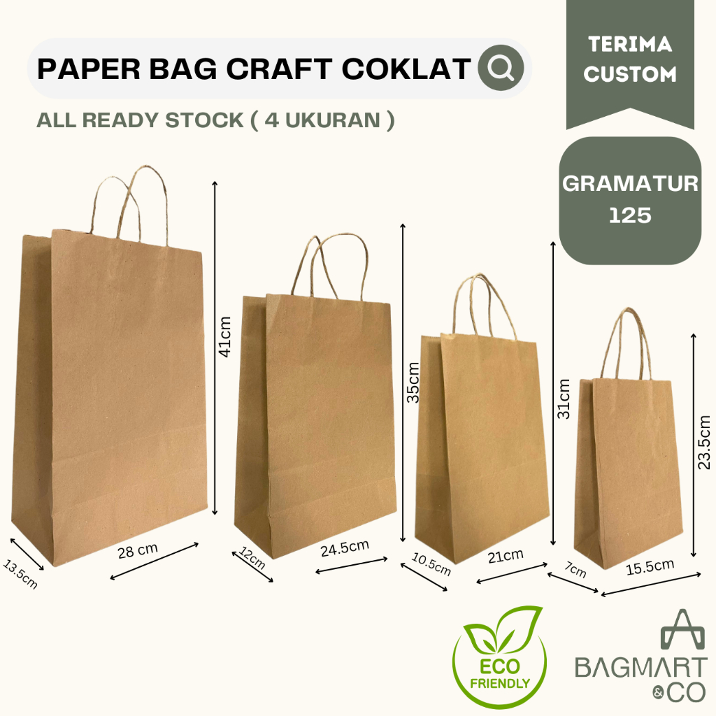 Jual Paper Bag Coklat 120 Gr Bahan Kraft Craft All Size Bahan Daur ...