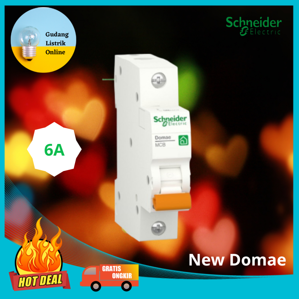 Jual MCB SCHNEIDER DOMAE NEW MODEL BARU 1 PHASE 2A 4A 6A 10A 16A 20A 20A 25A 32A 40A 50A 63A ...