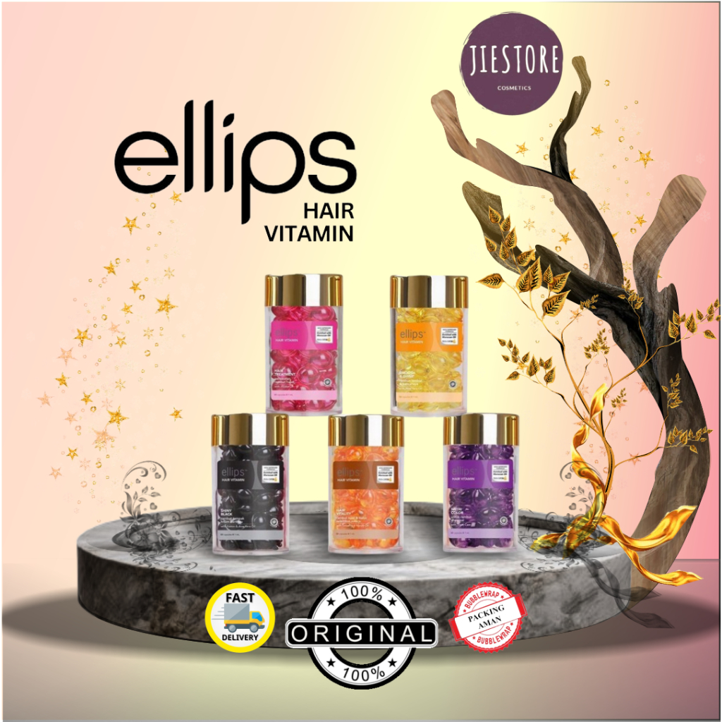 Jual Ellips Hair Vitamin (dengan Moroccan Oil) Kemasan Botol 50 kapsul ...