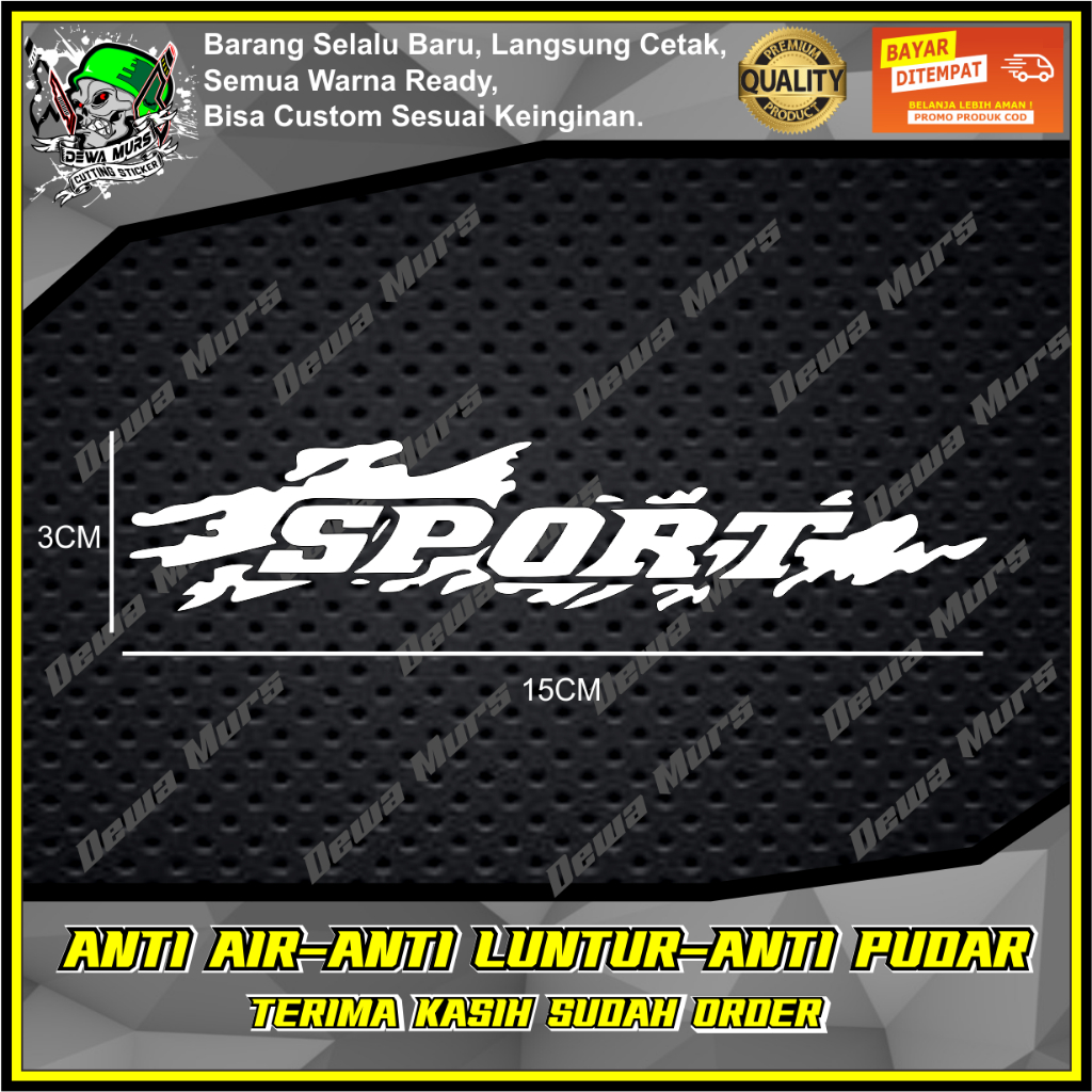 Jual Stiker TULISAN SPORT Cutting Sticker Cocok Buat Motor Dan Mobil ...