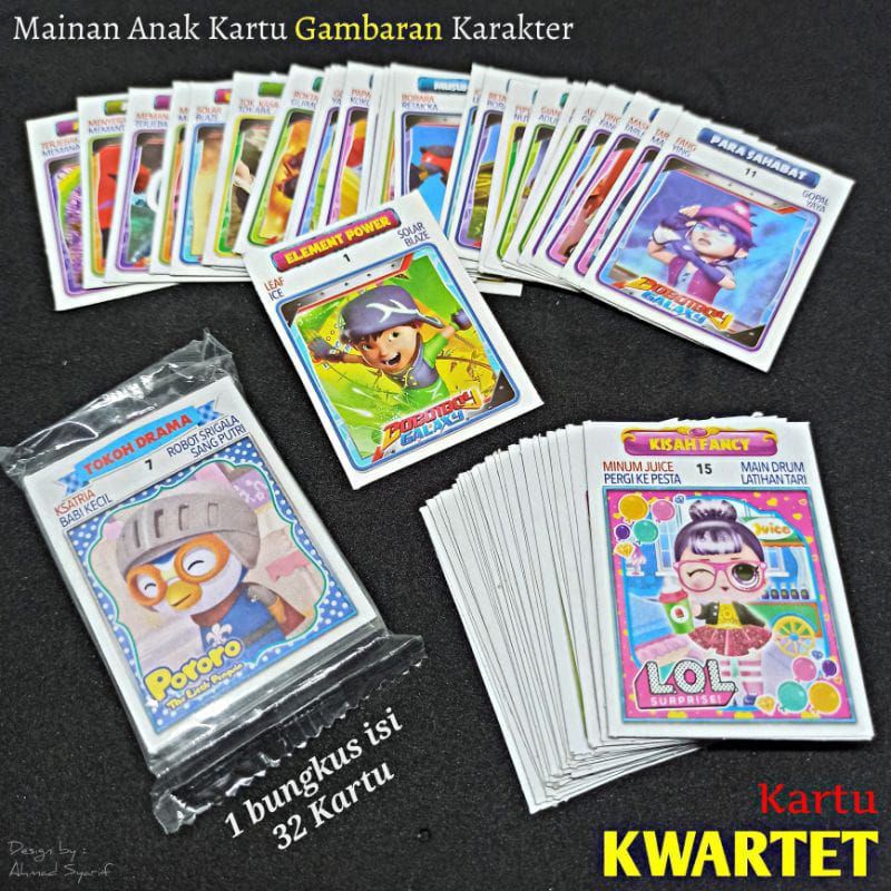 Jual Mainan Anak Gambaran Koleksi Merk DG Kartu Kwartet Karakter Kartun ...